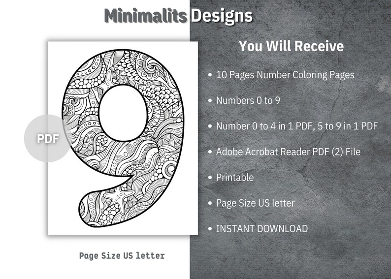 Number Coloring Pages, Printable Coloring Pages for All Ages, Coloring ...