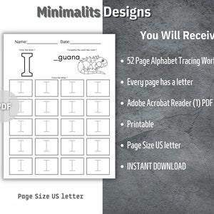Alphabet Tracing Worksheet, Handwriting Practice, Printable Alphabet ...