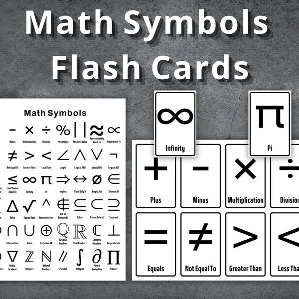 Math Symbols Printables - Etsy