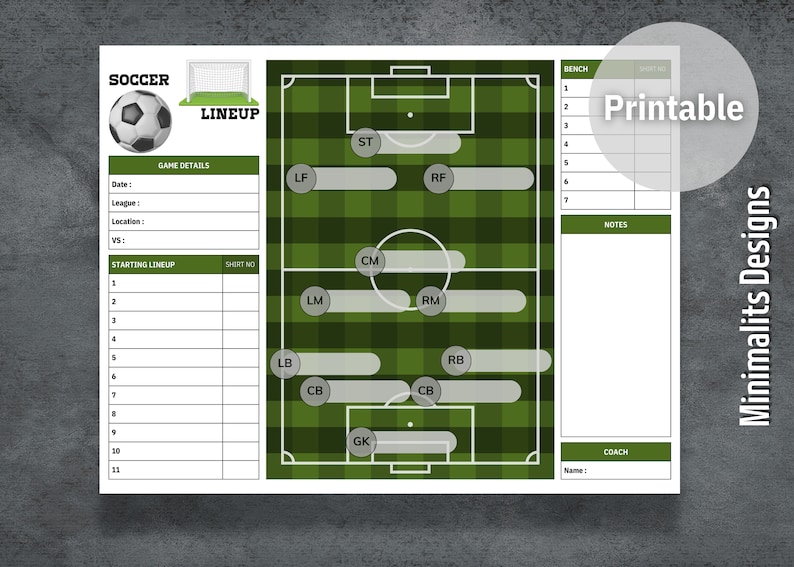Soccer Lineup, Soccer Lineup Maker, Football Game Day Strategy ...