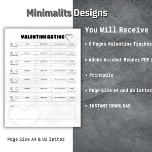 Valentine Tracker Bundle, Valentine's Day Planner, Valentine to Do List ...