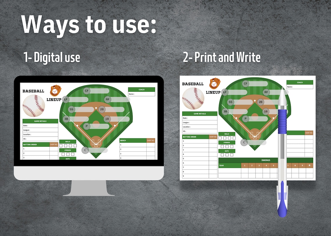 Baseball Lineup, Baseball Lineup Maker, Baseball Game Day Strategy ...