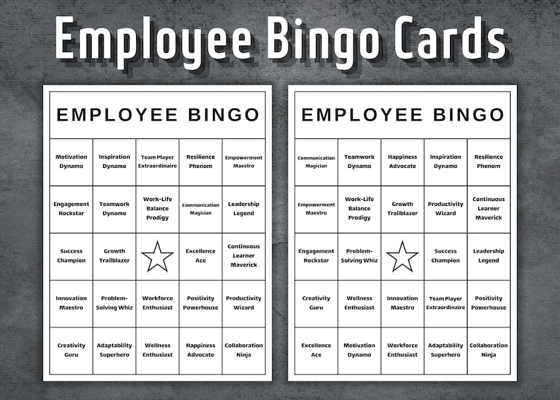 Employee Bingo Cards, Printable Employee Bingo Template, Human ...