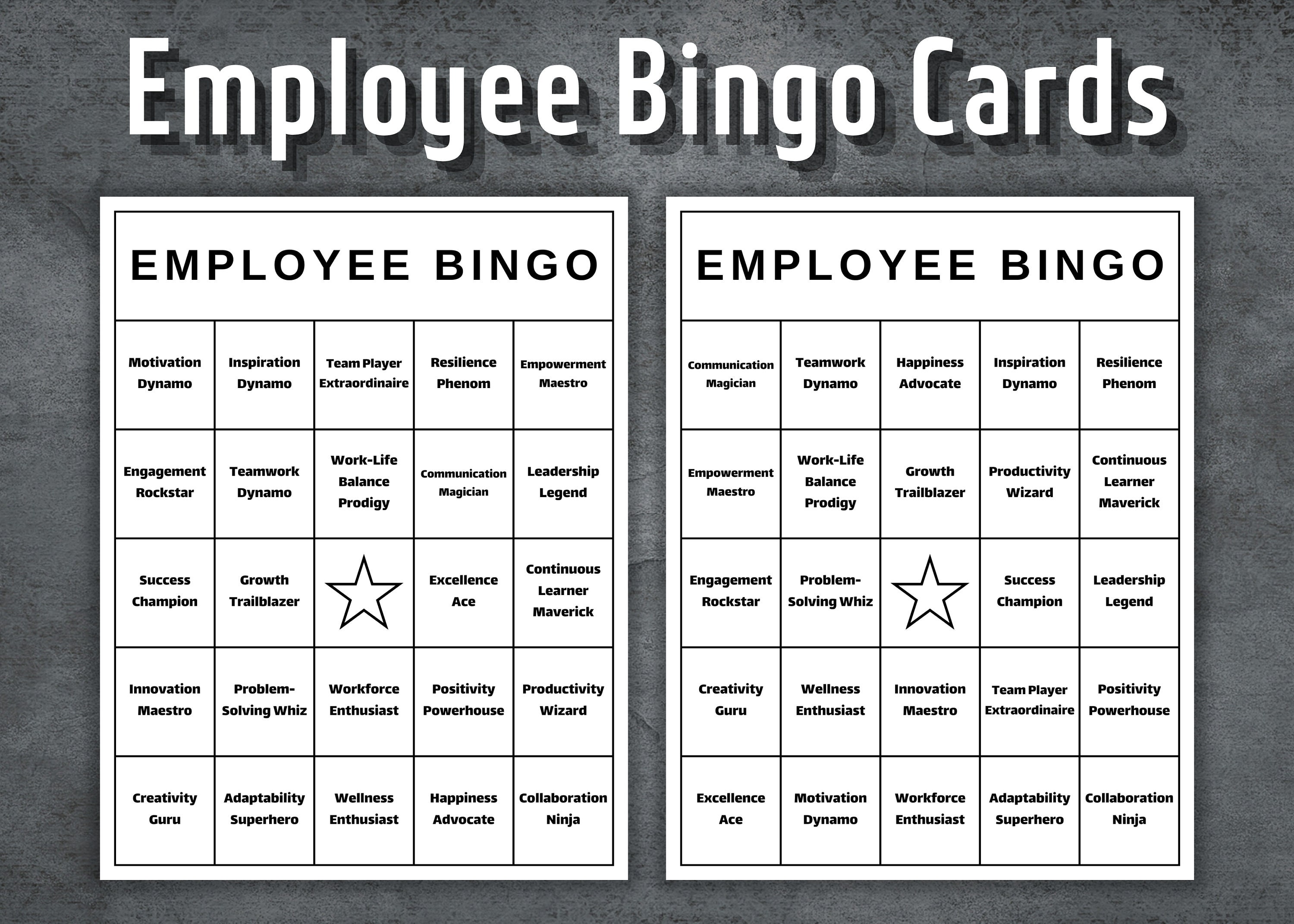 Employee Bingo Cards, Printable Employee Bingo Template, Human ...