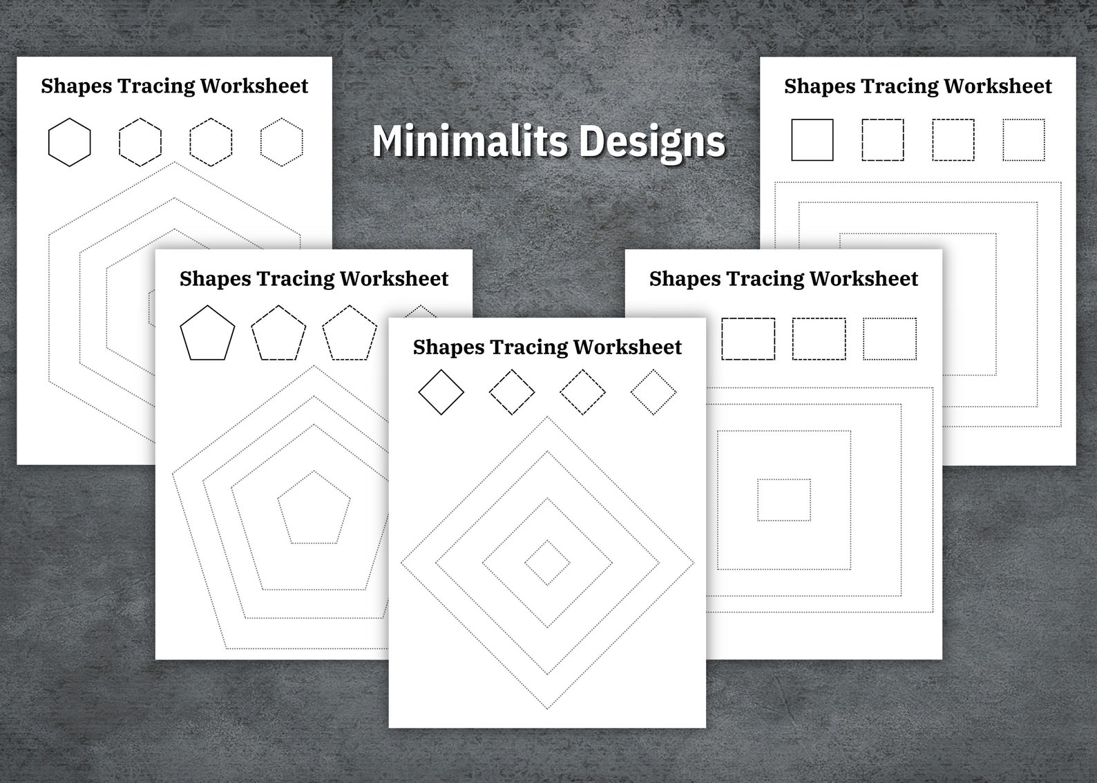 Shapes Tracing Worksheet, Basic Shape Pages, Geometric Shapes ...