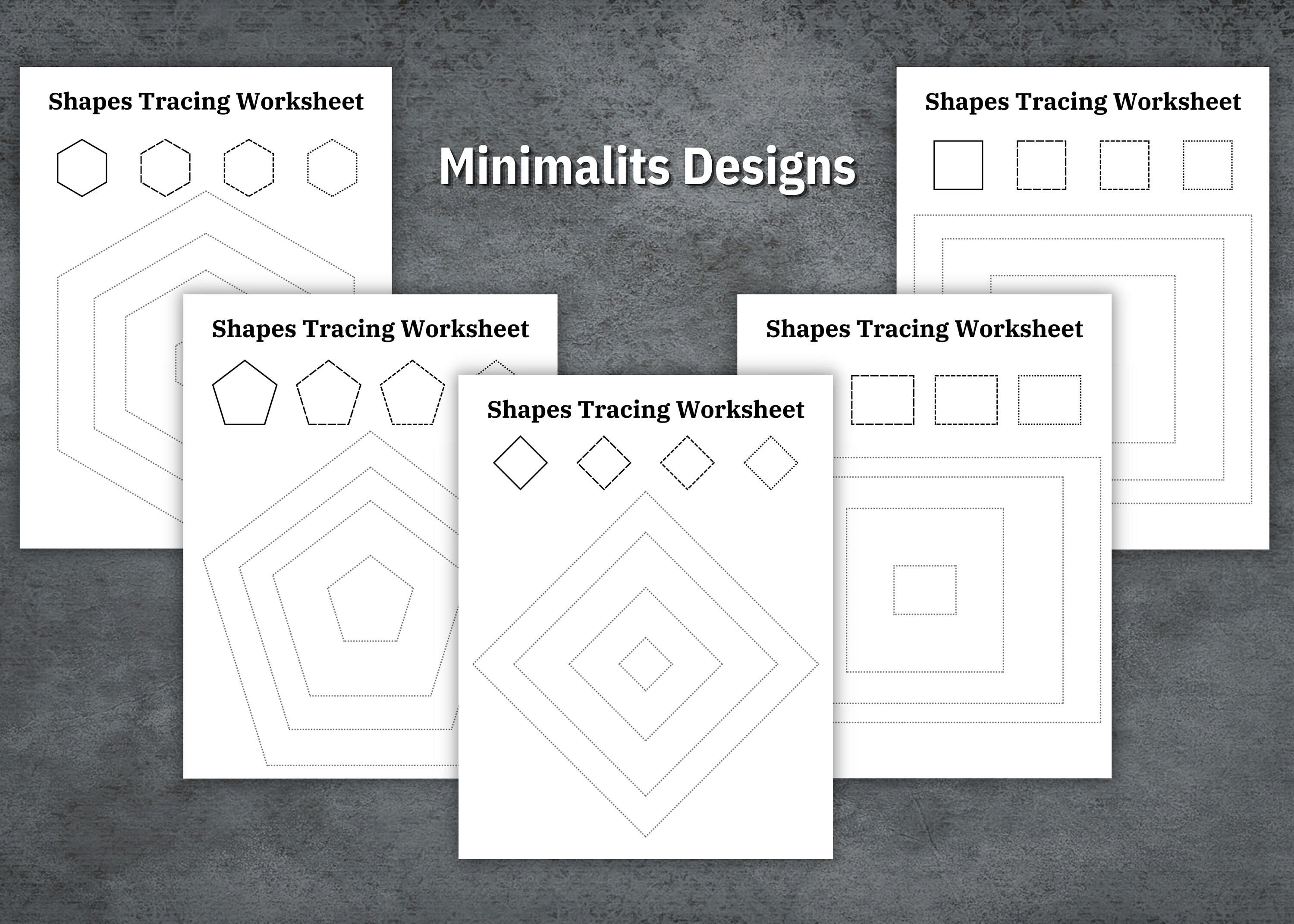 Shapes Tracing Worksheet, Basic Shape Pages, Geometric Shapes ...