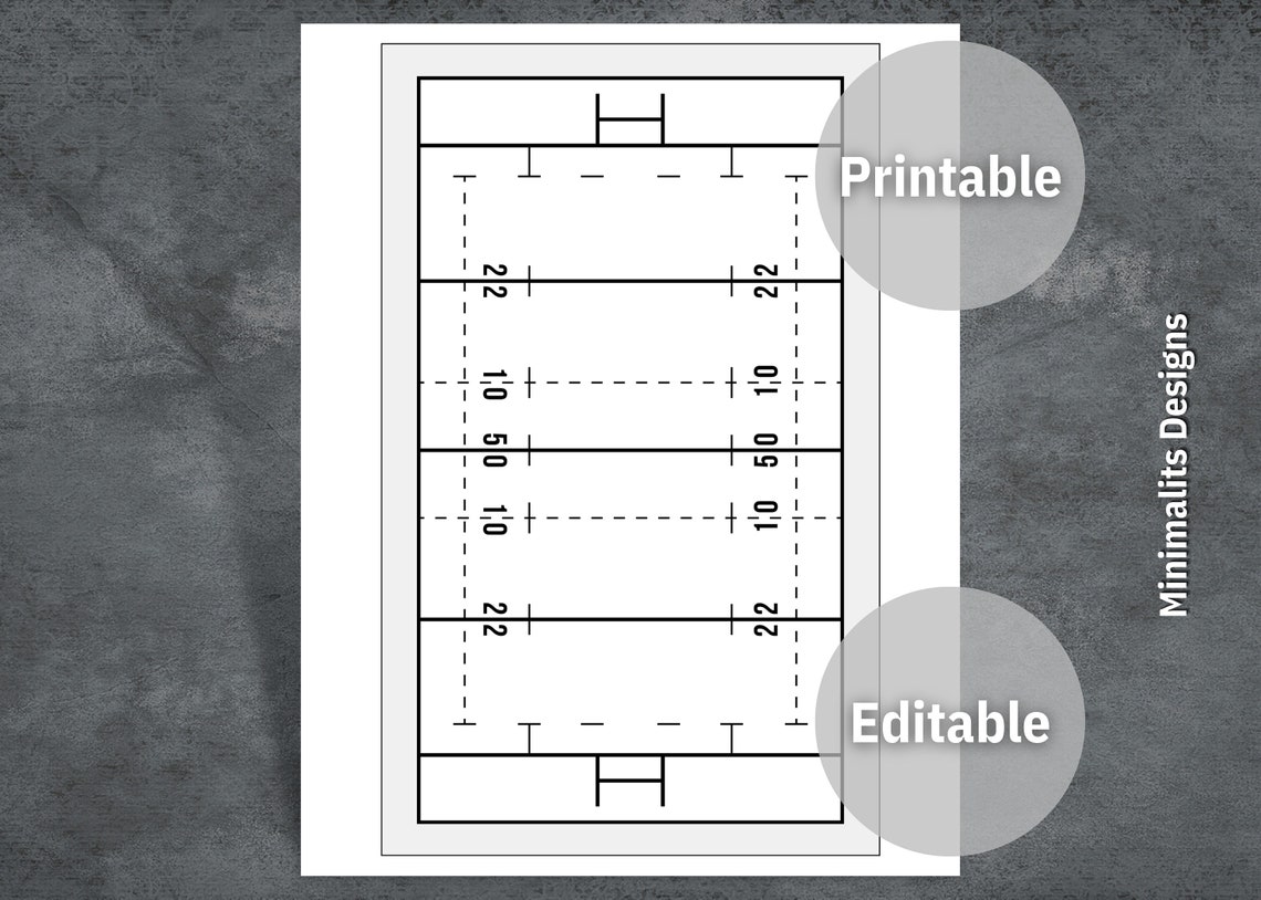 Rugby Playbook Template, Printable Blank Rugby Diagrams, Canva Template ...