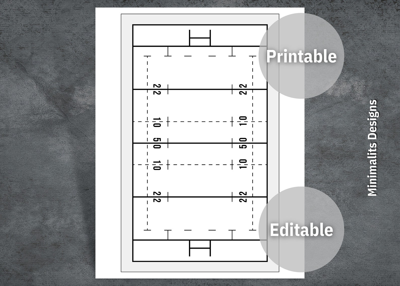 Rugby Playbook Template, Printable Blank Rugby Diagrams, Canva Template ...