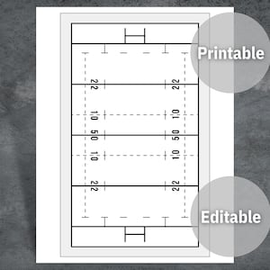 Rugby Playbook Template, Printable Blank Rugby Diagrams, Canva Template ...