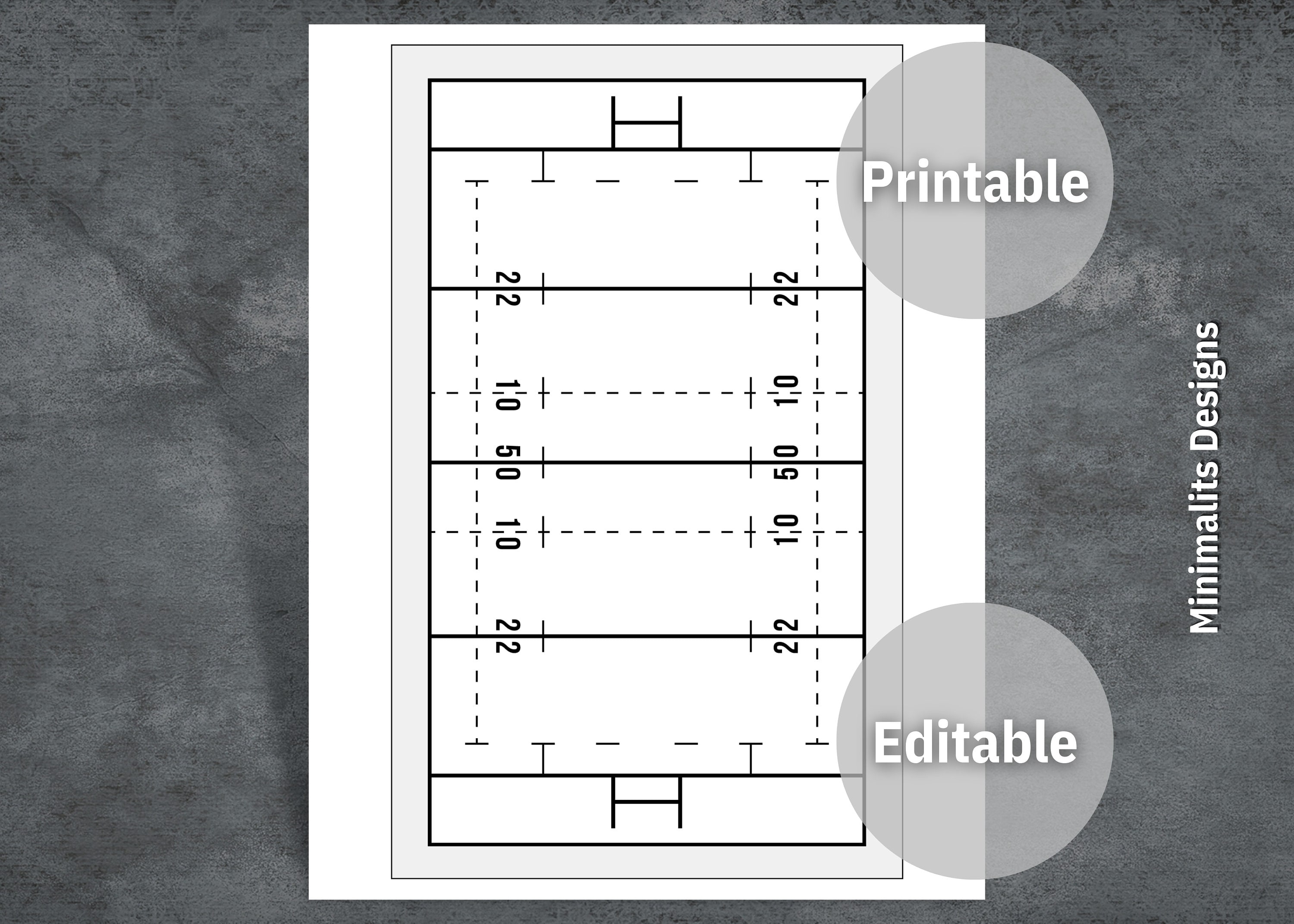 Rugby Playbook Template, Printable Blank Rugby Diagrams, Canva Template ...