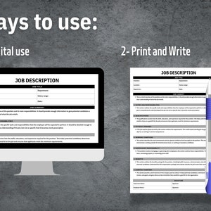 Job Description Template, Editable Job Description, Human Resources ...