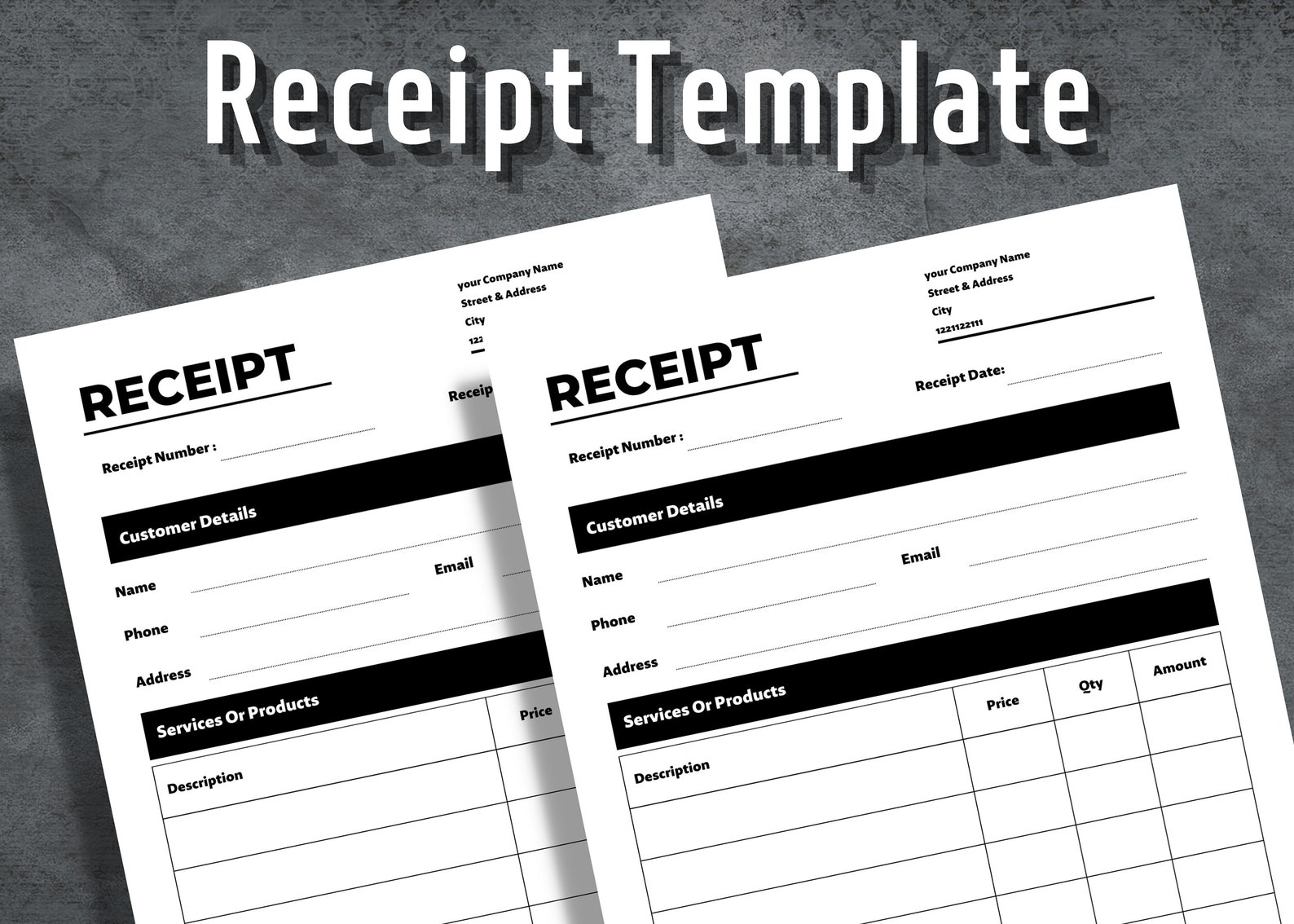 Receipt Template, Order Form, Business Receipt, Payment Receipt ...