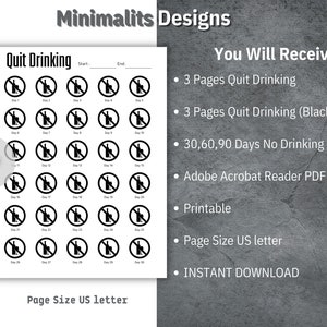 Quit Drinking Challenge, Printable No Alcohol Challenge, Stop Drinking ...