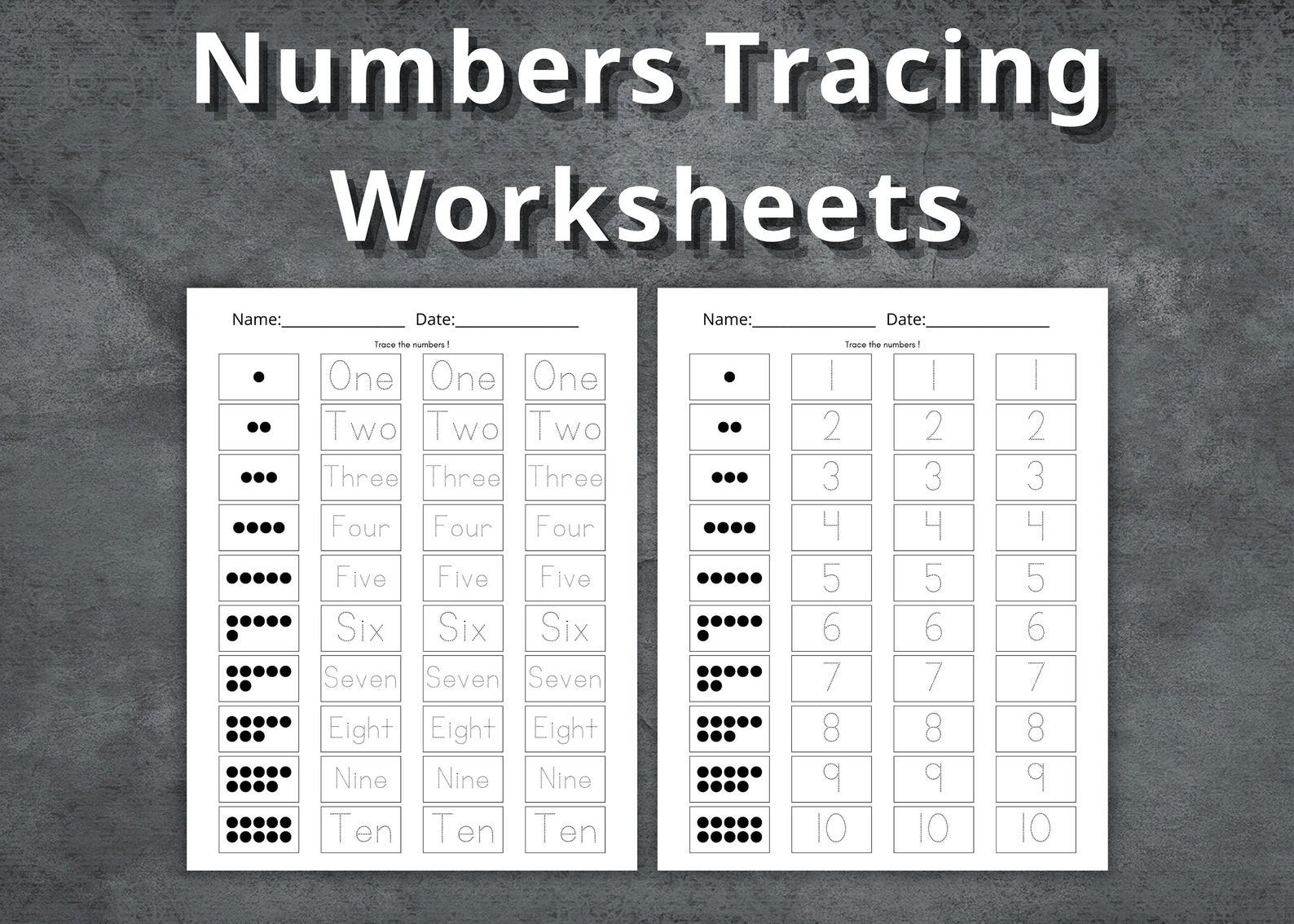 Numbers Tracing Worksheets, Numbers Worksheets From 1 to 10, Printable ...