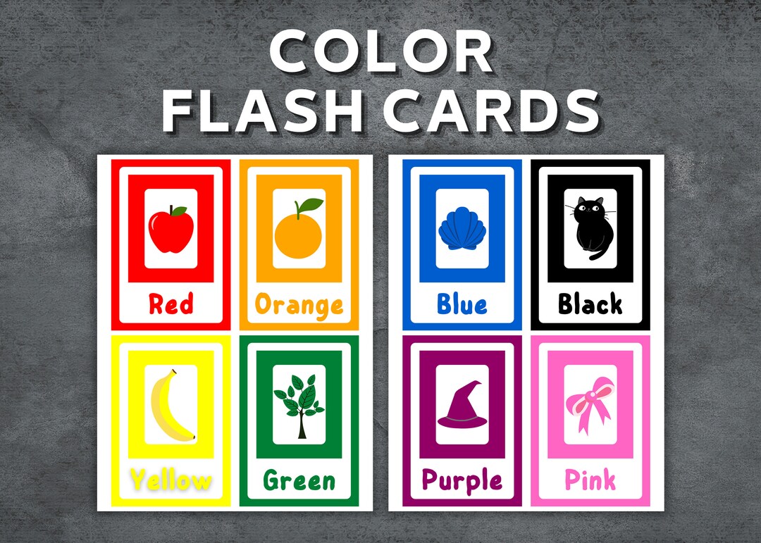 Color Flash Cards, Kindergarten Flash Cards, Montessori Flashcards ...