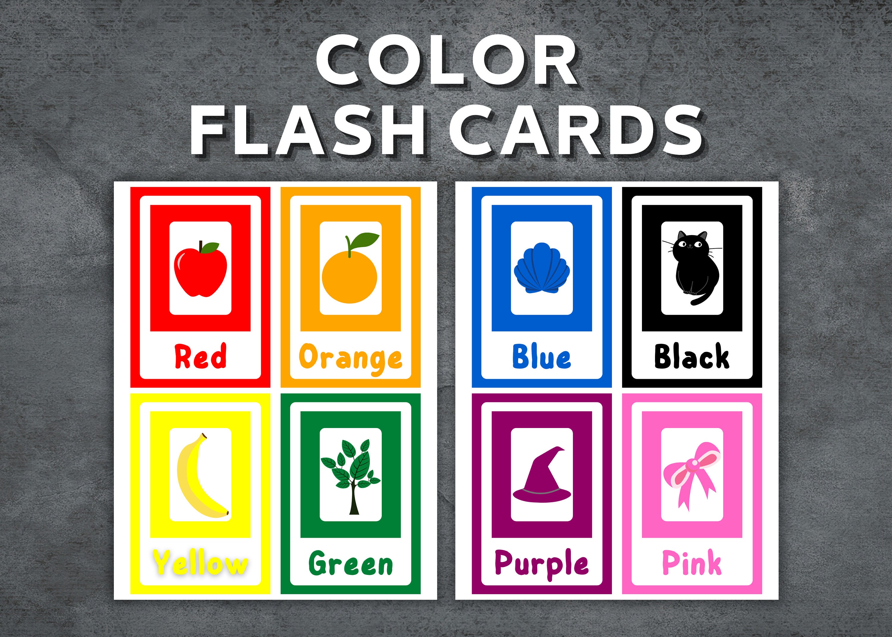 Color Flash Cards Kindergarten Flash Cards Montessori - Etsy