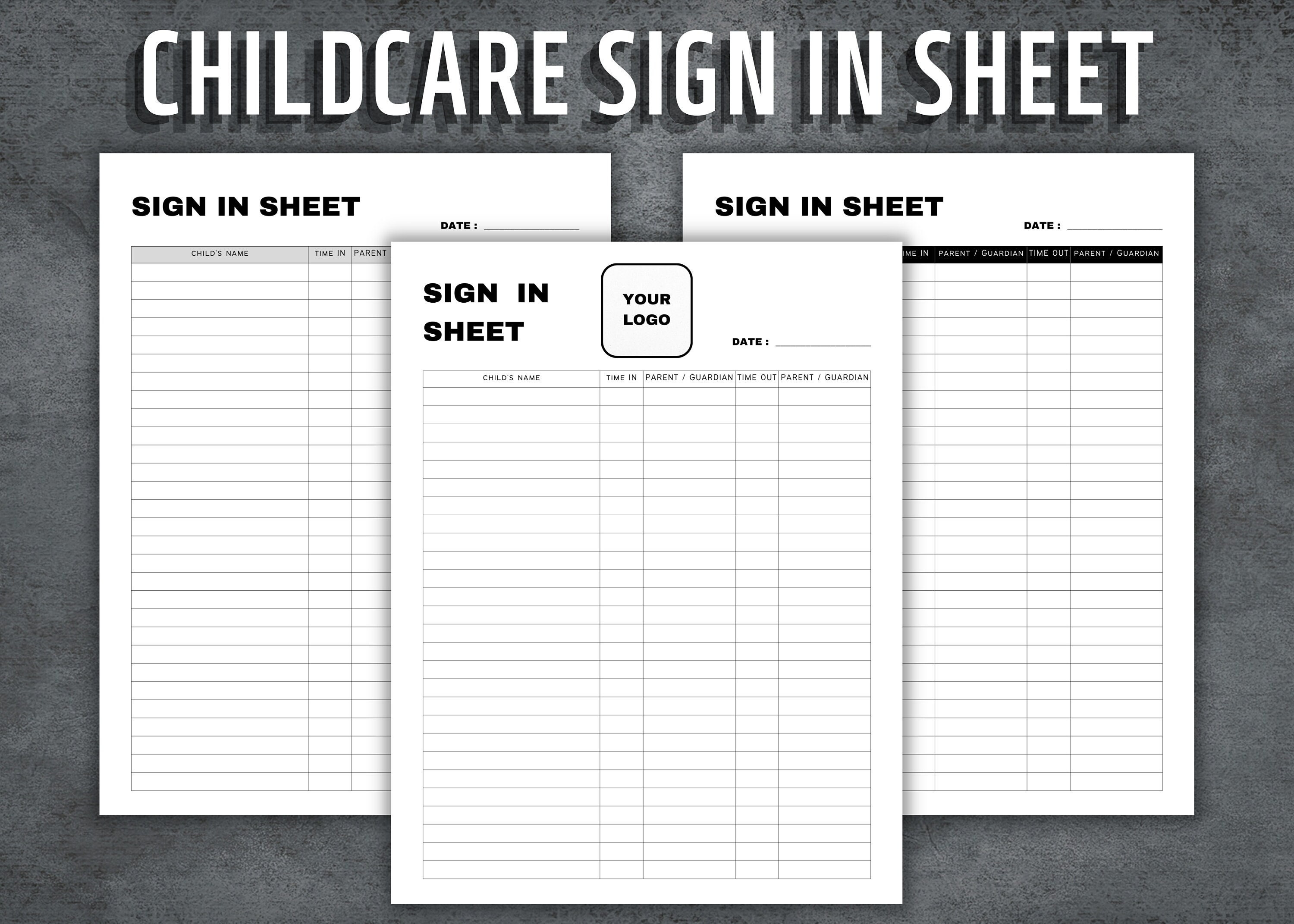 Childcare Sign in Sheet, Attendance Tracker for Childcare, Daycare Sign ...