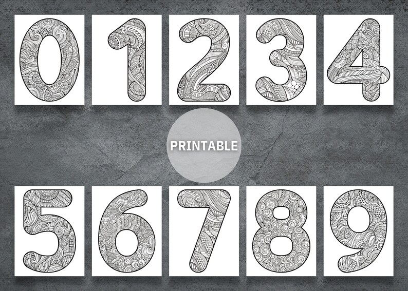 Number Coloring Pages, Printable Coloring Pages for All Ages, Coloring ...