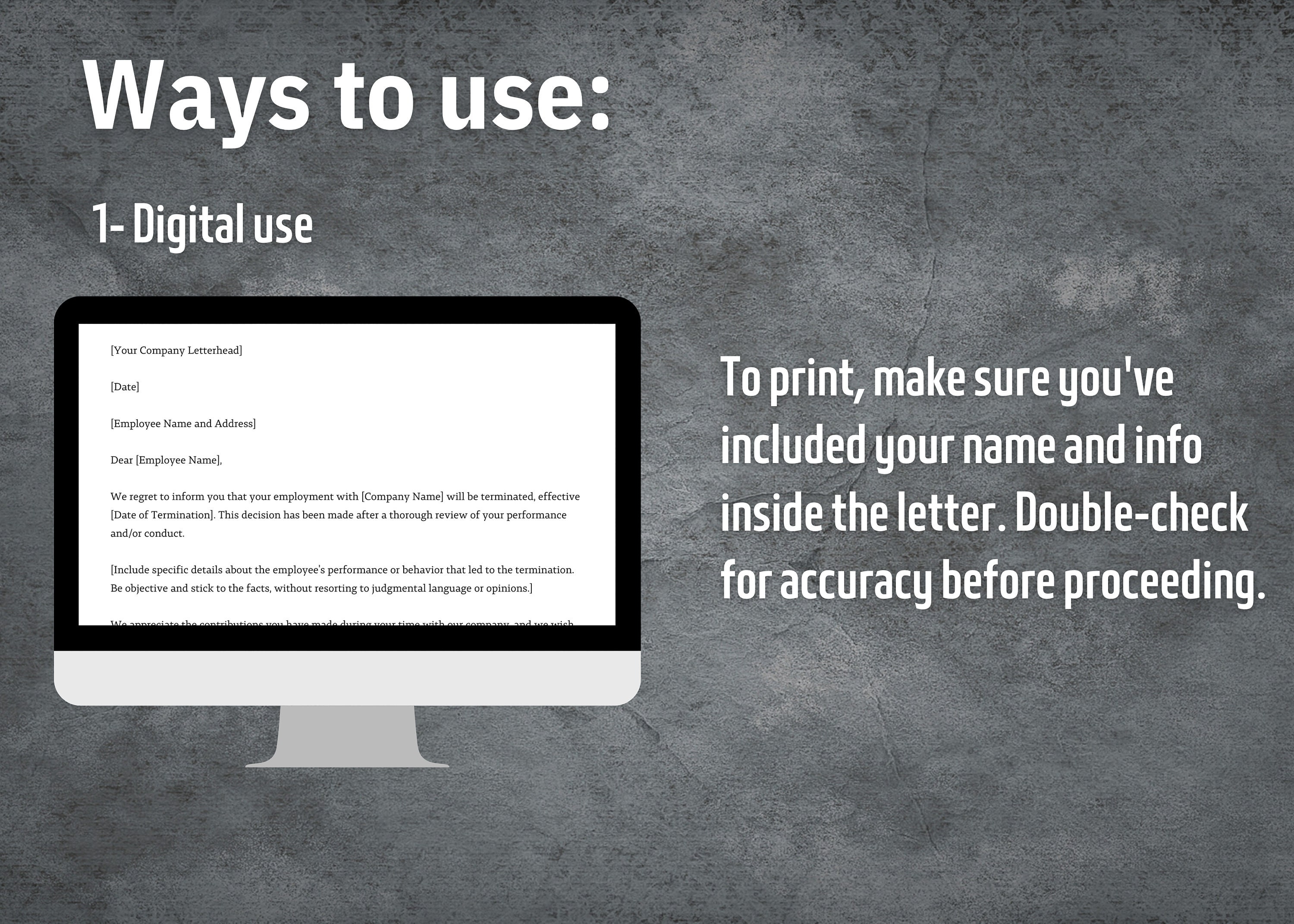 Professional Termination Letter, Printable Termination Letter Template ...