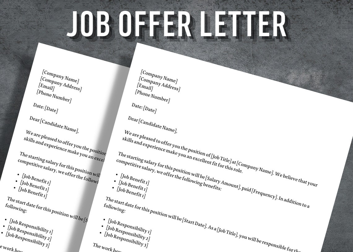 Job Offer Letter Template, Hiring Letter, Easy-to-use Employment Offer ...