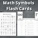 Math Symbols Flash Cards, Nomenclature Cards, Printable Math Symbols ...