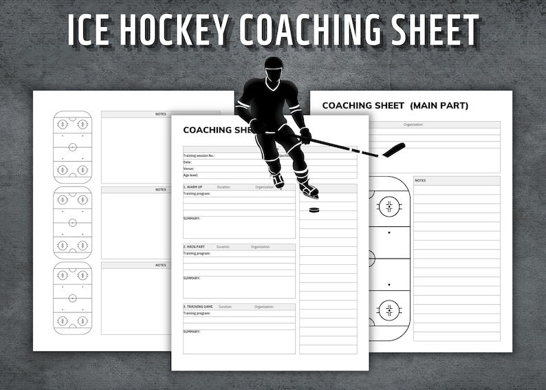 Ice Hockey Coaching Sheet, Ice Hockey Practice Plan, Ice Hockey Game ...