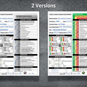 Visual Vehicle Inspection Report, Vehicle Inspection Worksheet, Car ...