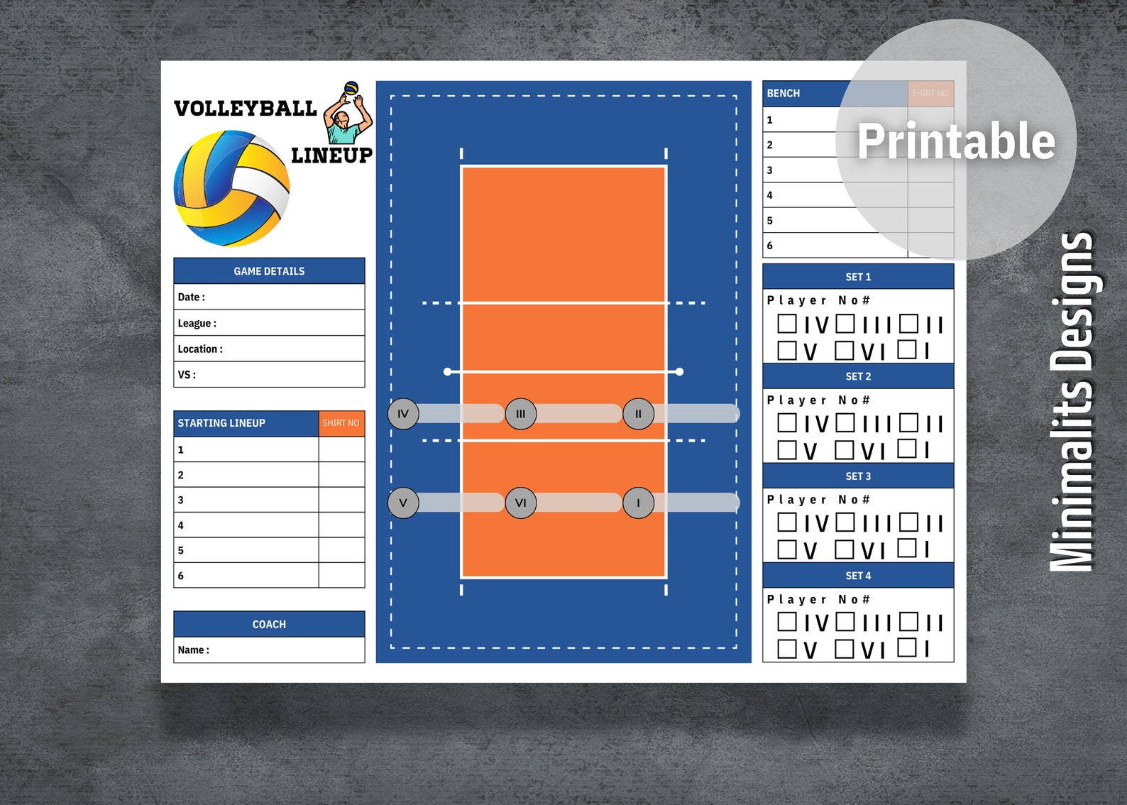 Volleyball Lineup, Volleyball Lineup Maker, Volleyball Game Day ...