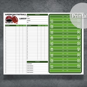 American Football Lineup, Football Lineup Maker, Football Game Day ...