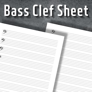 Bass Clef Sheet, Blank Music Bass Clef, Music Sheet, Printable Bass ...
