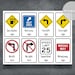 Road Signs Flashcards, Preschool Flashcards, Printable Montessori Cards ...