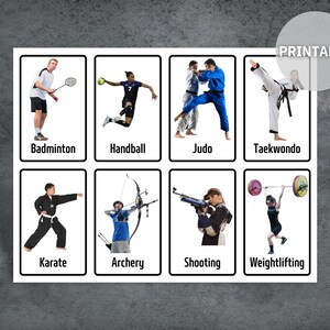 Sports Flash Cards, Preschool Flashcards, Printable Montessori Cards ...