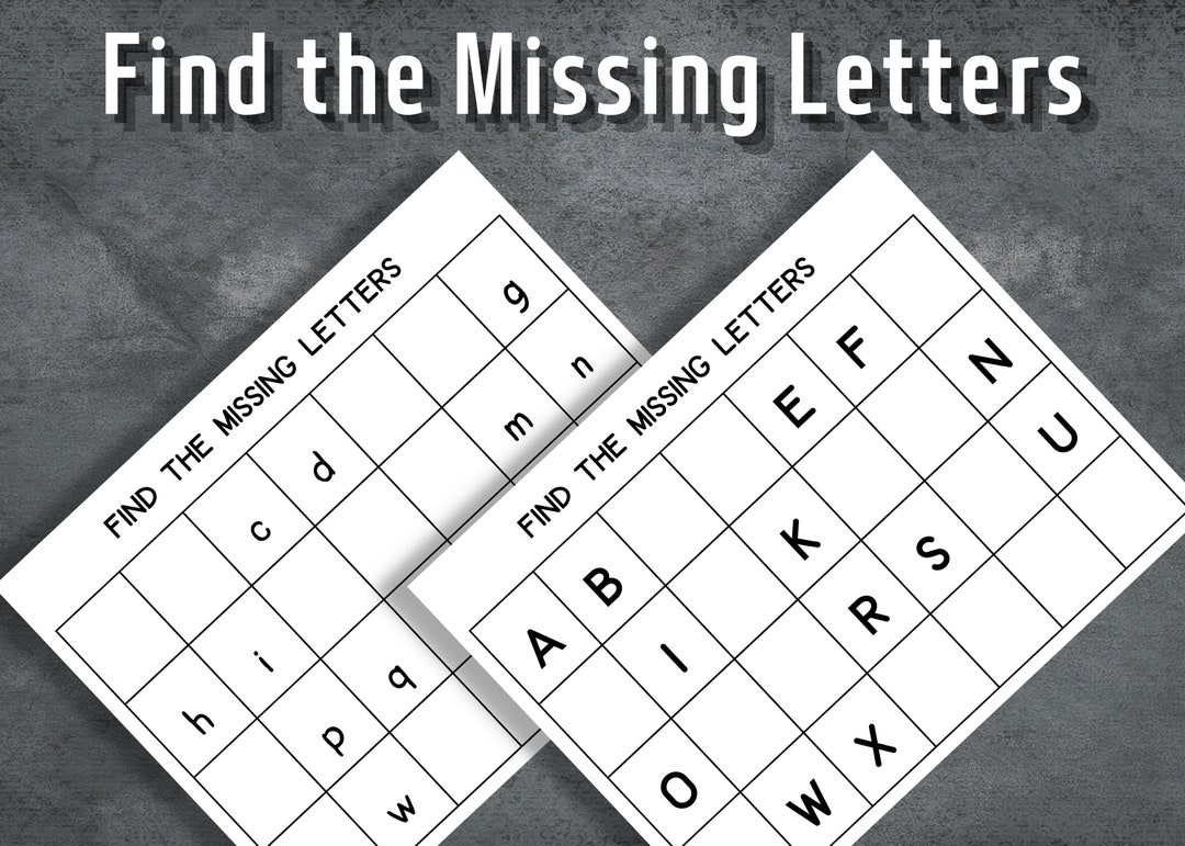 Find the Missing Letters, Printable Alphabet, A B C Pages, Letters ...