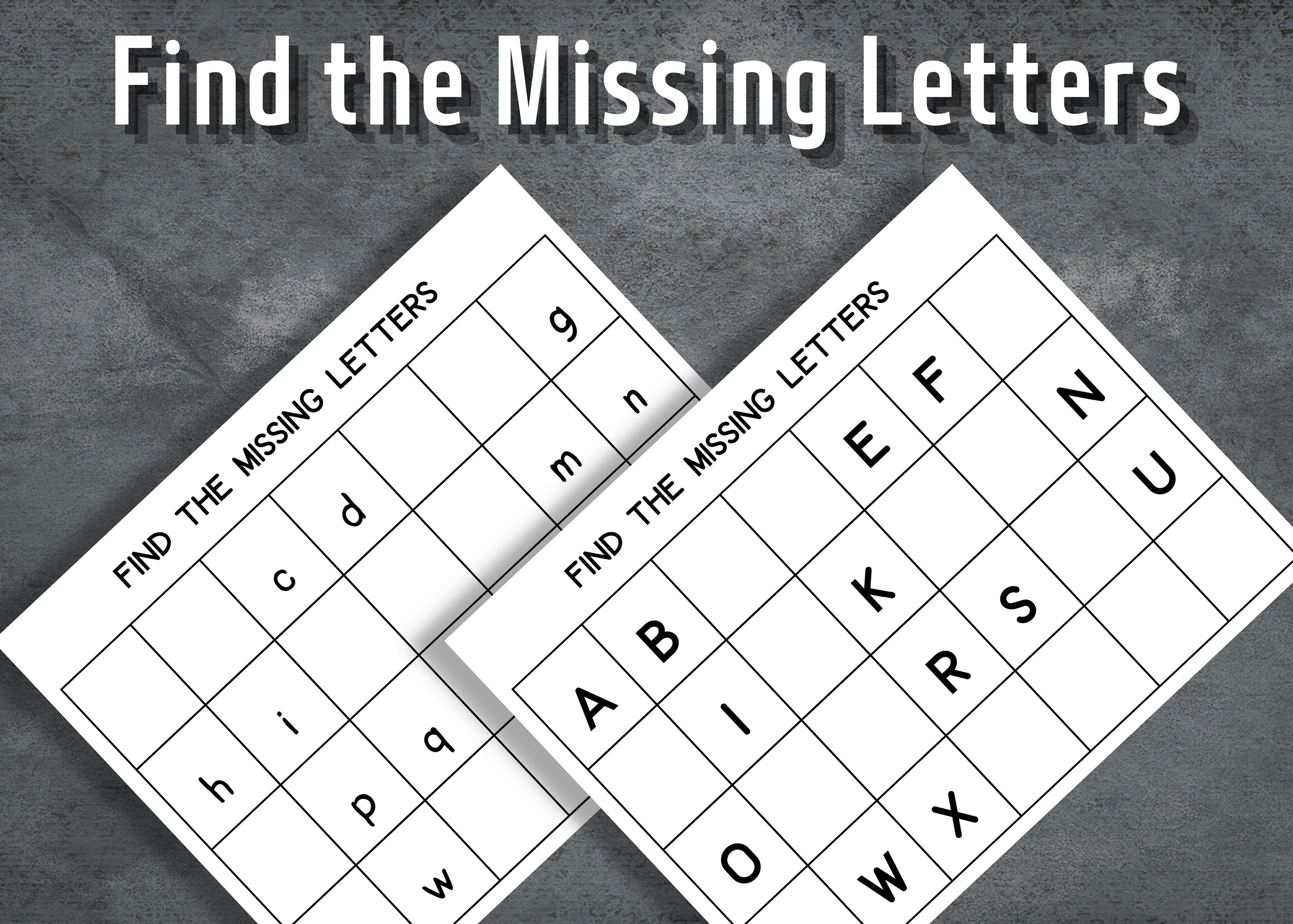 Find the Missing Letters, Printable Alphabet, A B C Pages, Letters ...