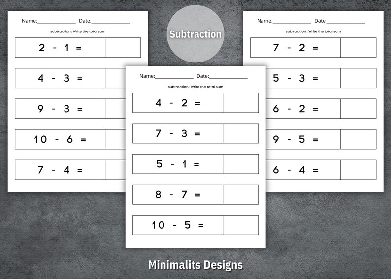 Math Worksheets, Addition and Subtraction, Printable Math, Kindergarten ...