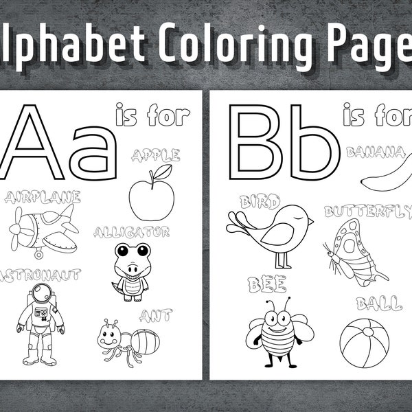 Abc Coloring Coloring Pages - Etsy