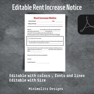 Rent Increase Notice Rental Increase Template Tenant Notice - Etsy