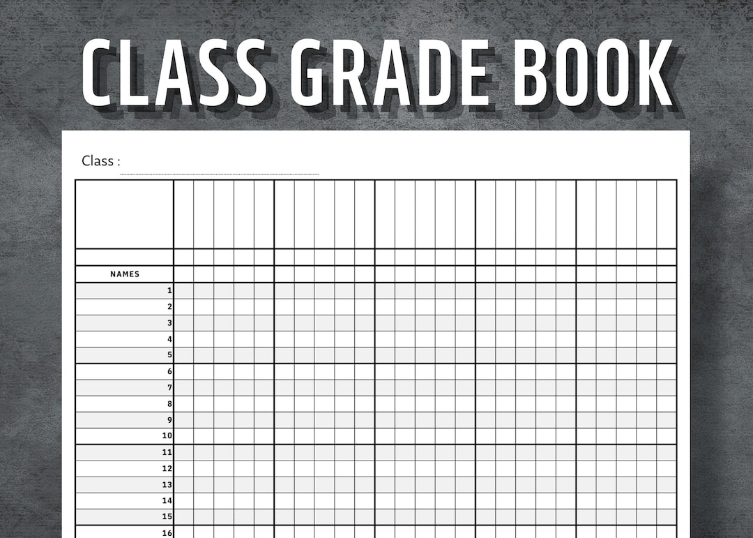 Class Grade Book, Class Record, Grade Book, Grade Tracker, Teacher ...