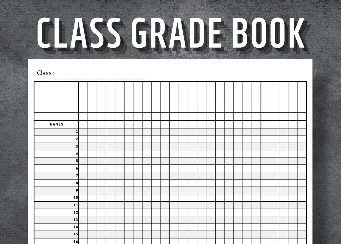 Class Grade Book, Class Record, Grade Book, Grade Tracker, Teacher ...