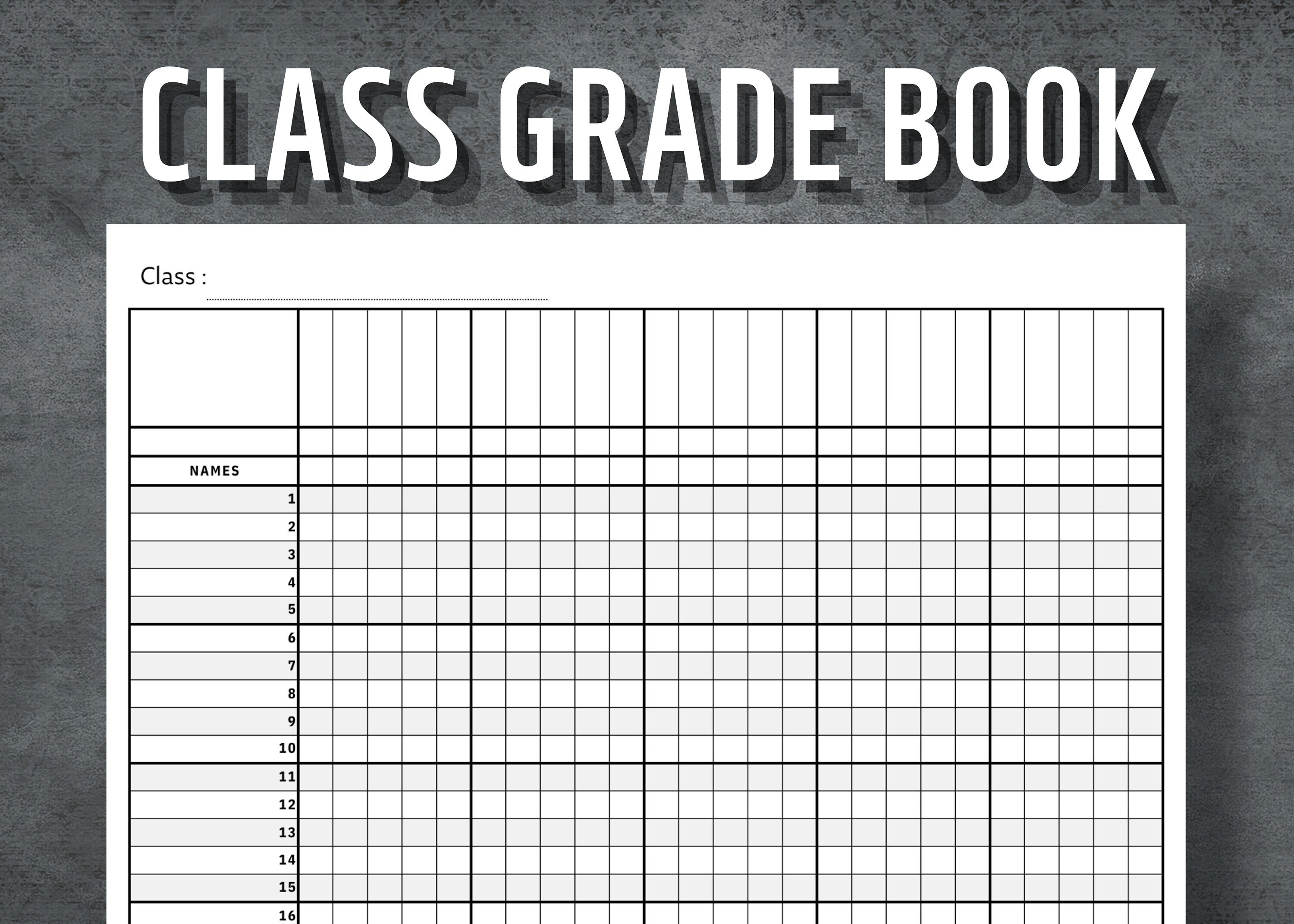 Class Grade Book, Class Record, Grade Book, Grade Tracker, Teacher ...