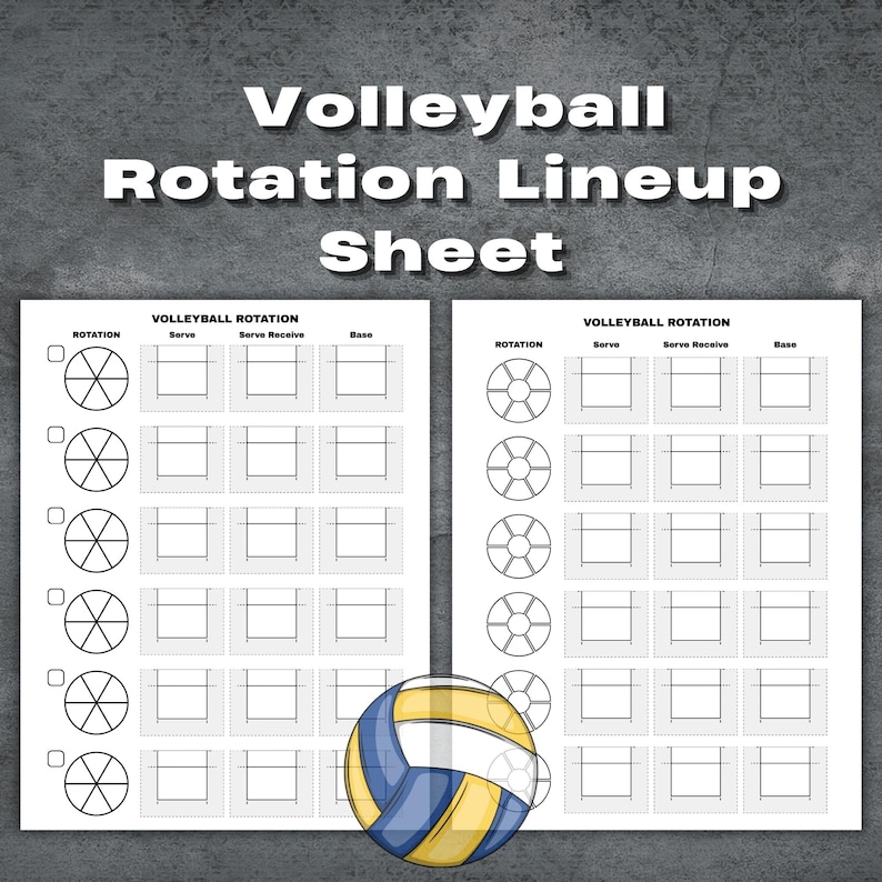 Volleyball Rotation Template, Volleyball Rotation Lineup Sheet, Volleyball Practice Plan ...