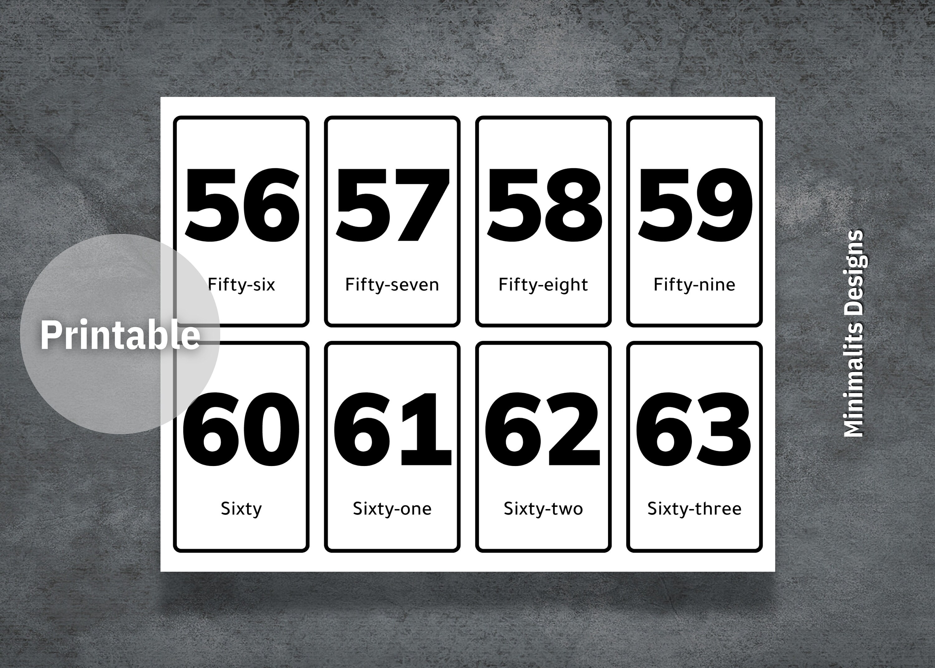 Numbers Flash Cards, Numbers 0 to 100 Flash Cards, Printable Flashcards ...
