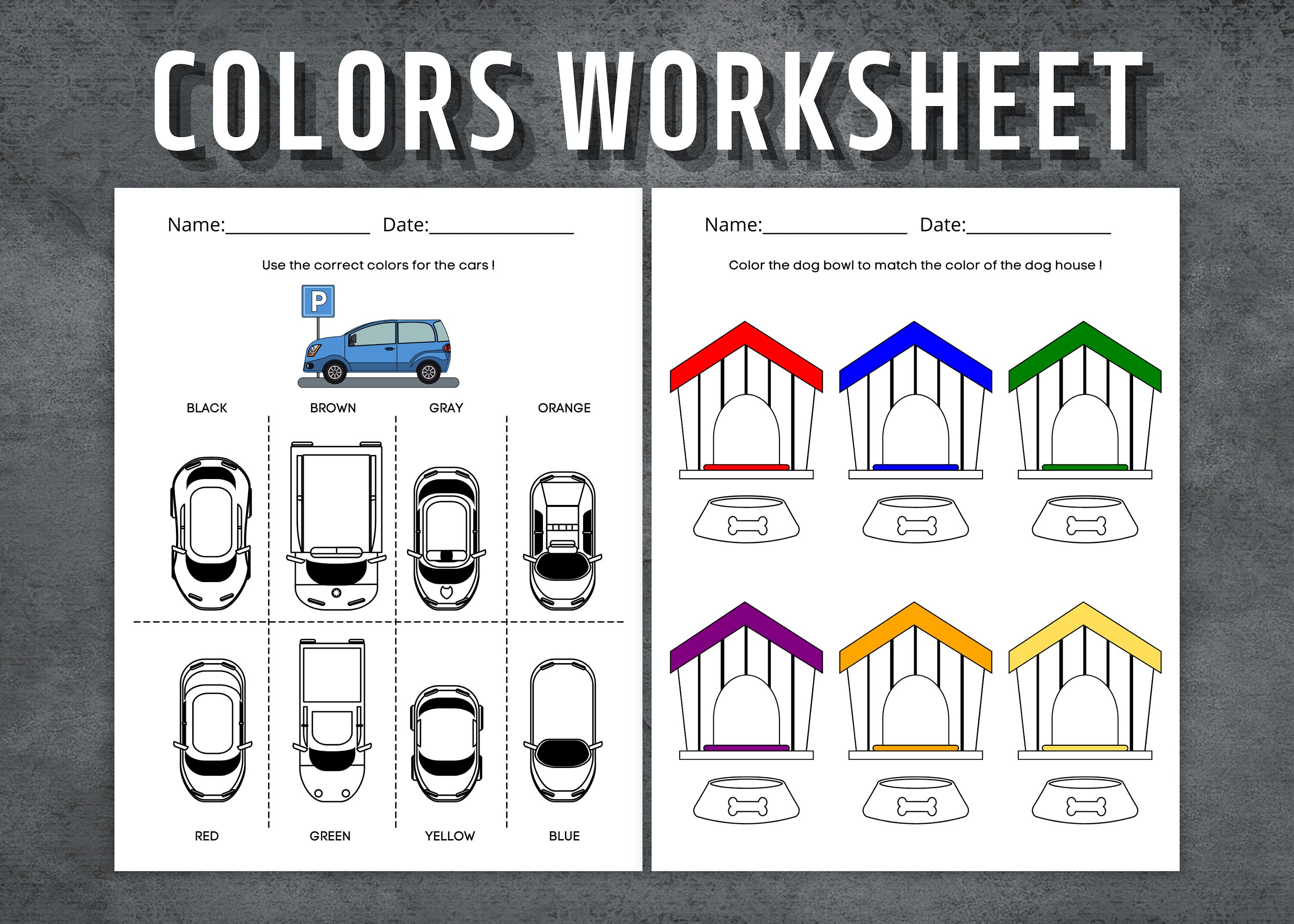 Colors Worksheet, Color Matching Activity, Printable Kids Worksheets ...