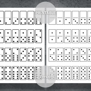 Printable Domino Set, Dominoes Template Set, Printable Dominoes, Domino ...