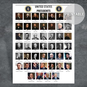 United States Presidents, Preschool Flashcards, Printable Montessori ...