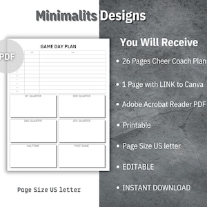 Cheer Coach Planner, Printable Cheer Planner, Cheerleading Squad, Team ...