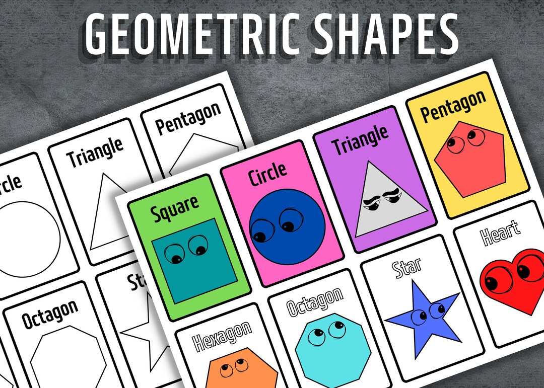 Geometric Shapes, Basic Shape Pages, Shape Practice, Printable Flash ...
