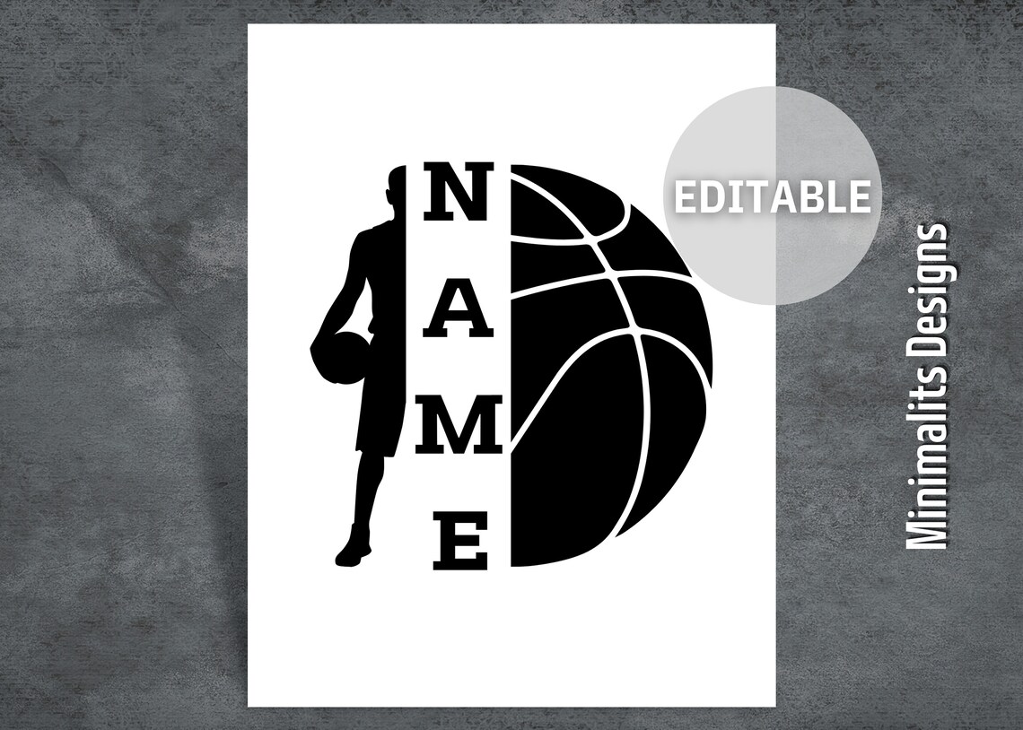 Basketball Template, Editable Canva Template, Basketball PNG, Printable ...