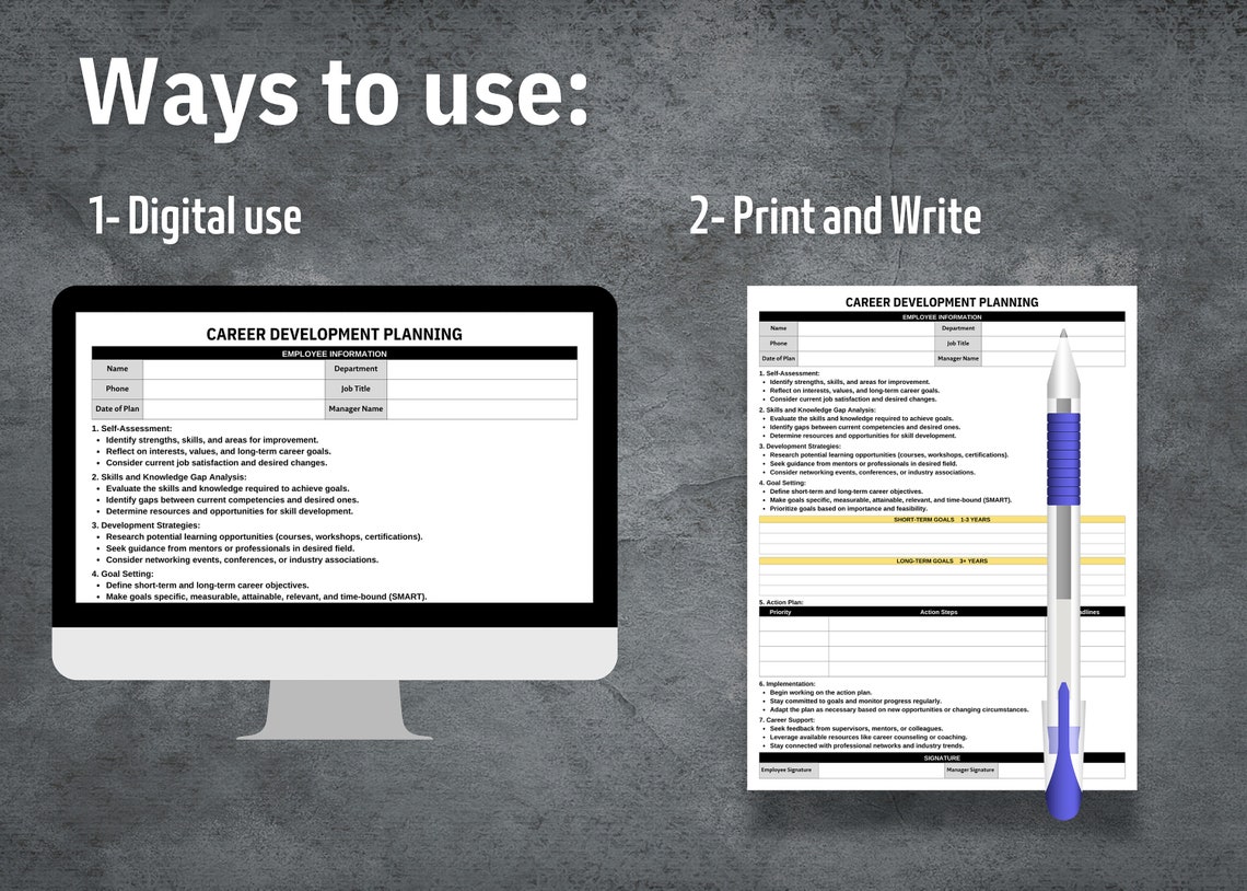 Career Development Planning, Printable Developing Employees, HR ...