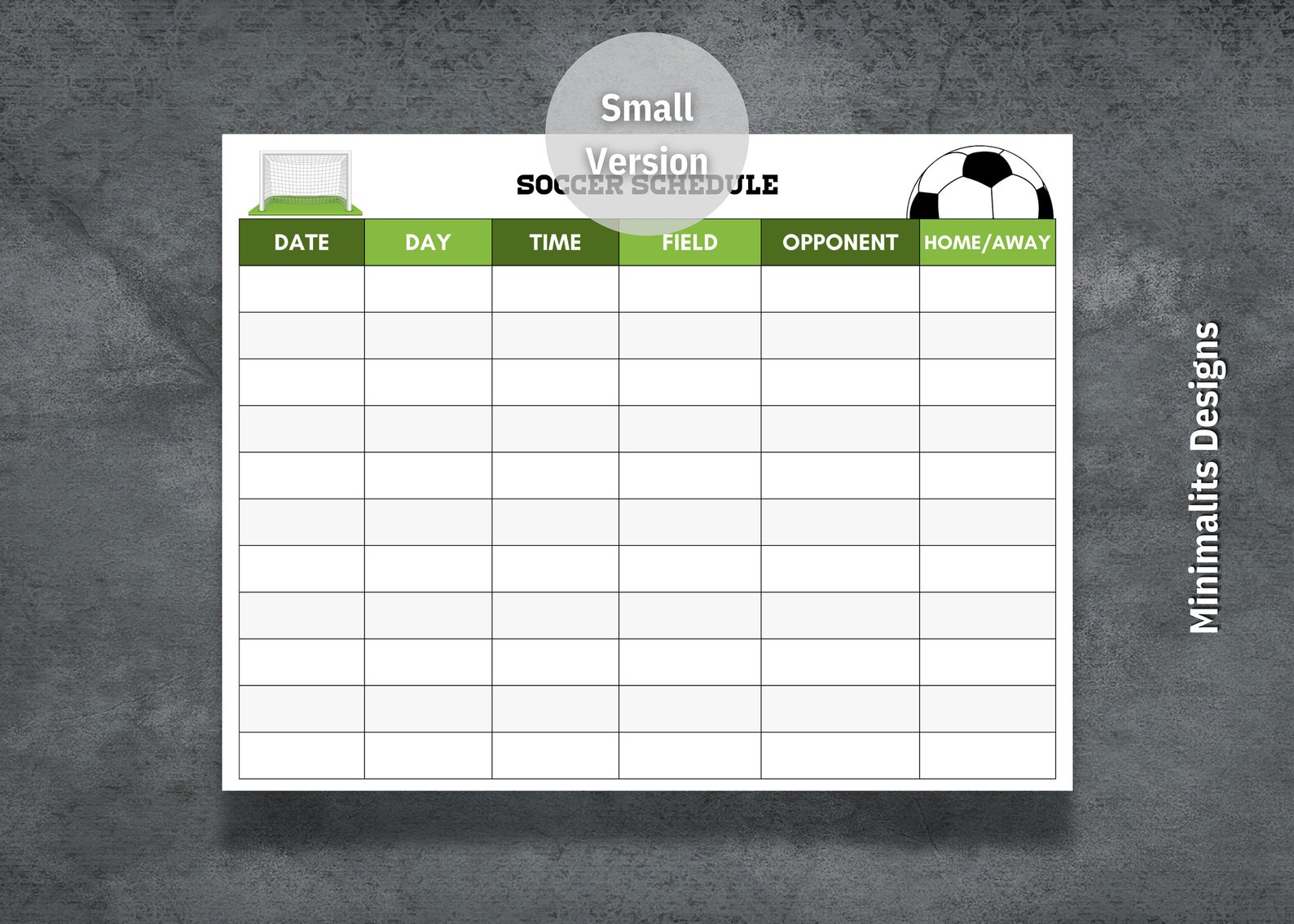 Soccer Schedule Template, Printable Football Schedule, Editable Soccer ...